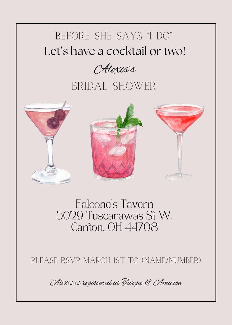 Happy Hour Bridal Shower - Etsy