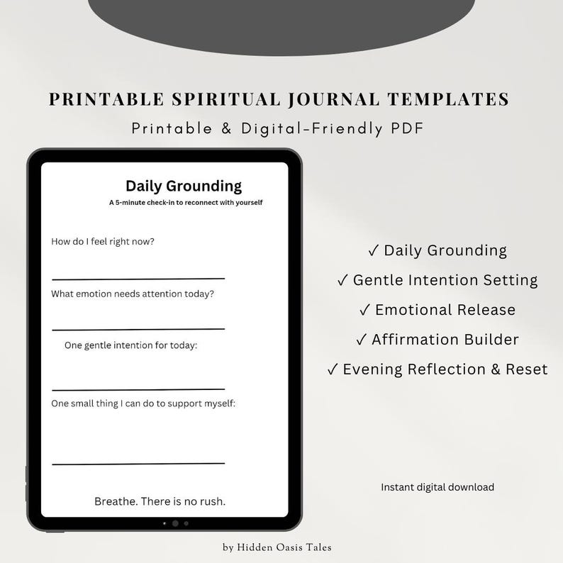 Mindfulness Journal Printable | Daily Spiritual Reflection (digital PDF ...