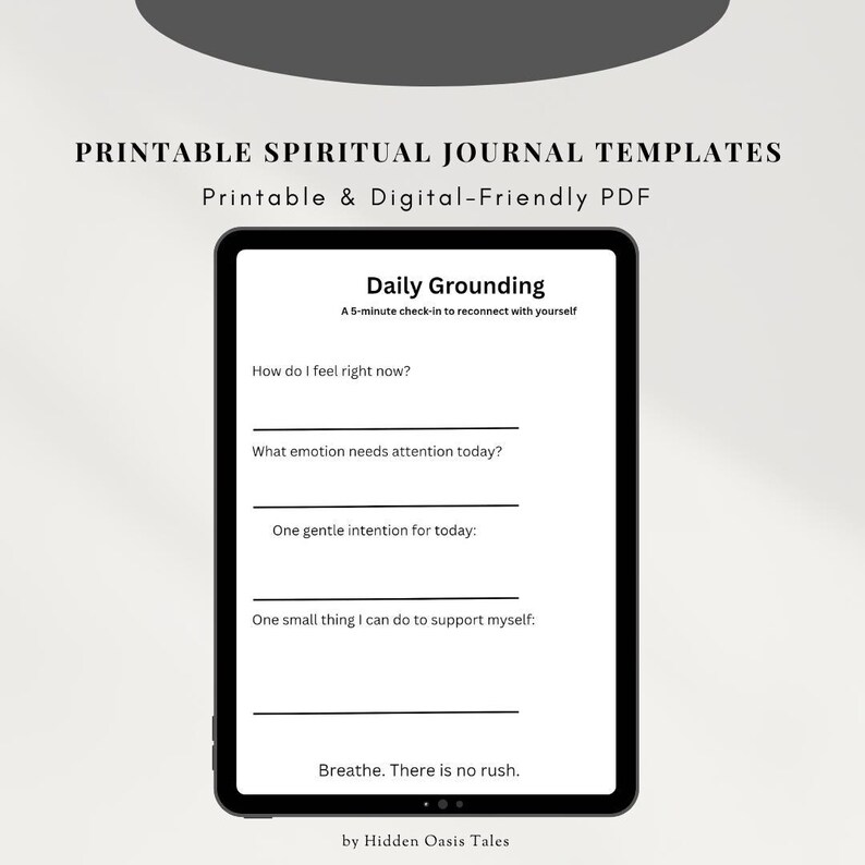 Mindfulness Journal Printable | Daily Spiritual Reflection (digital PDF ...