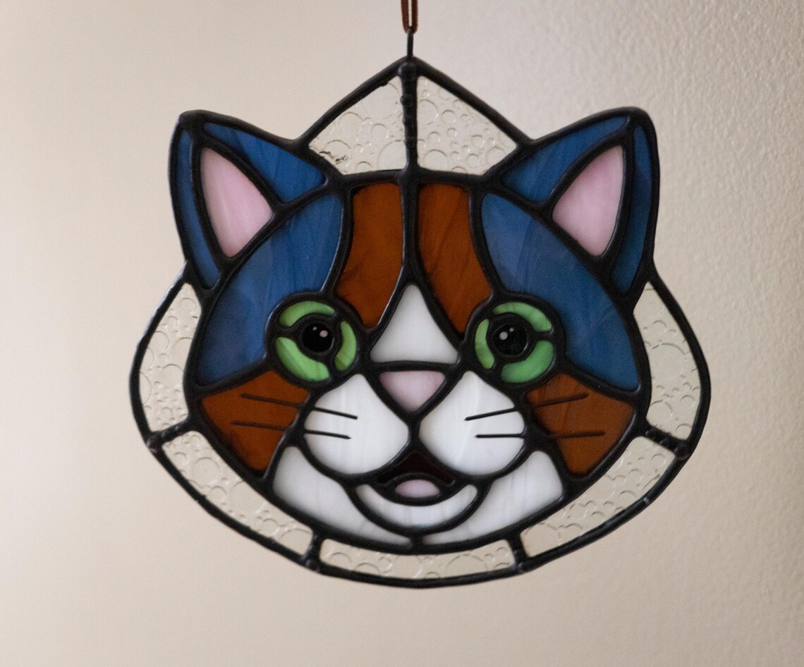 Calico Cat Stained Glass Suncatcher - Etsy