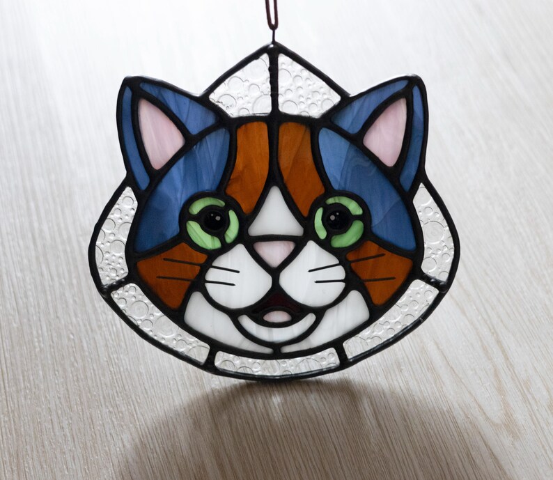 Calico Cat Stained Glass Suncatcher - Etsy