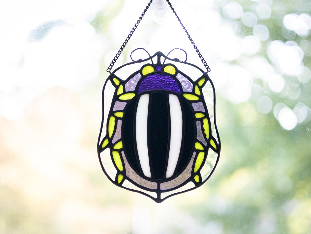Stained Glass Beetle Suncatcher - Etsy