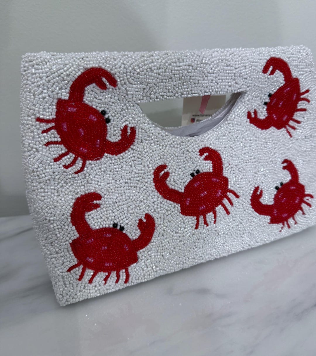 Crab Hand Beaded Clutch Bag | Beaded Bag | Beaded Crossbody | Beaded ...