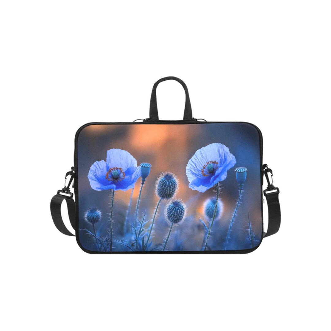 Blue Poppy 17 Inch Laptop Bag (computer Case MacBook Case Laptop Sleeve ...