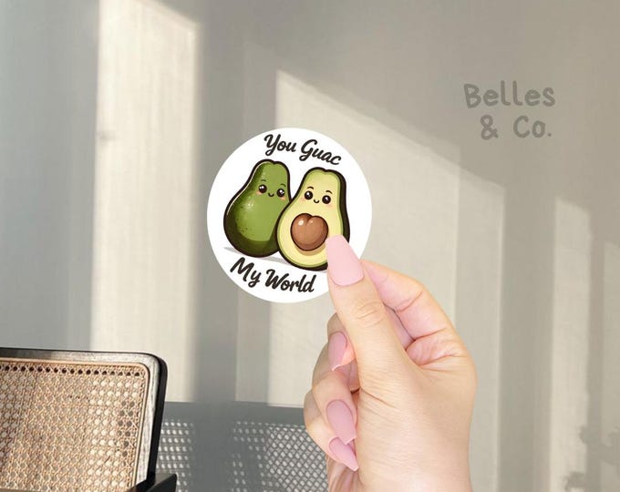 You Guac My World Sticker, Avocado Sticker, Laptop Stickers, Aesthetic ...