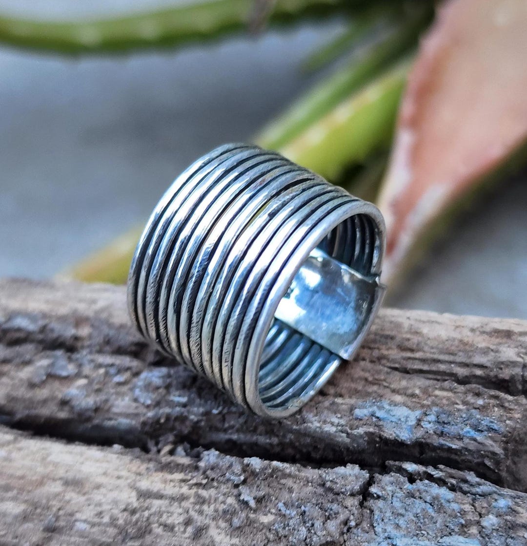 Handmade Sterling Silver Multi-band Ring: Boho Spiral Wrap Ring - Etsy