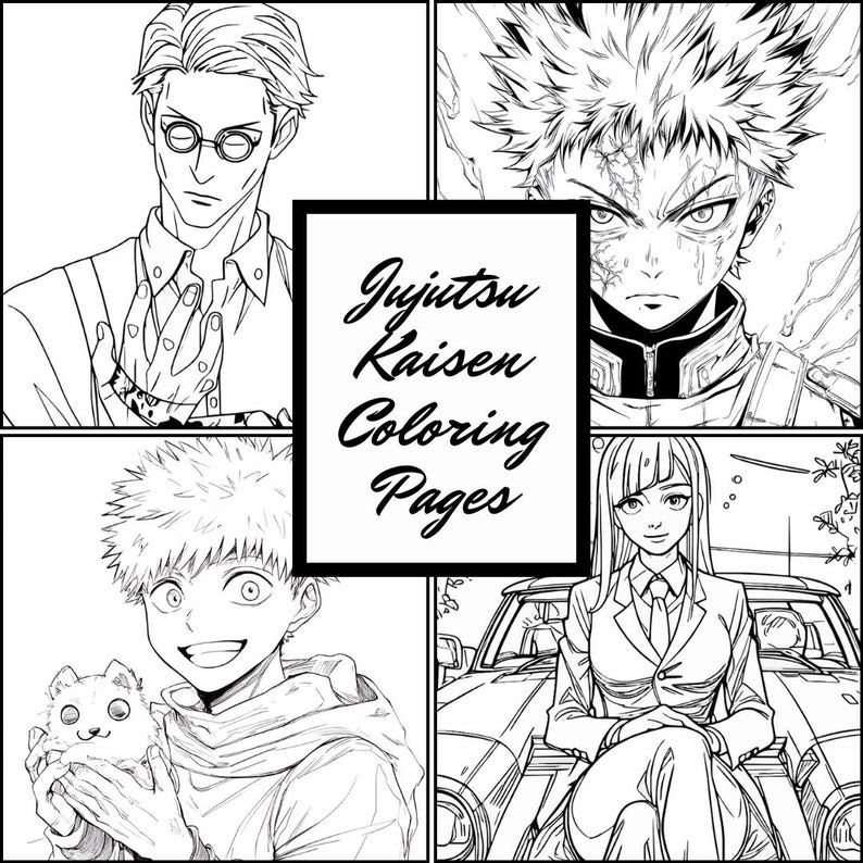 Jujutsu Kaisen Coloring Pages – Anime Line Art Printable – Nobara, Gojo ...