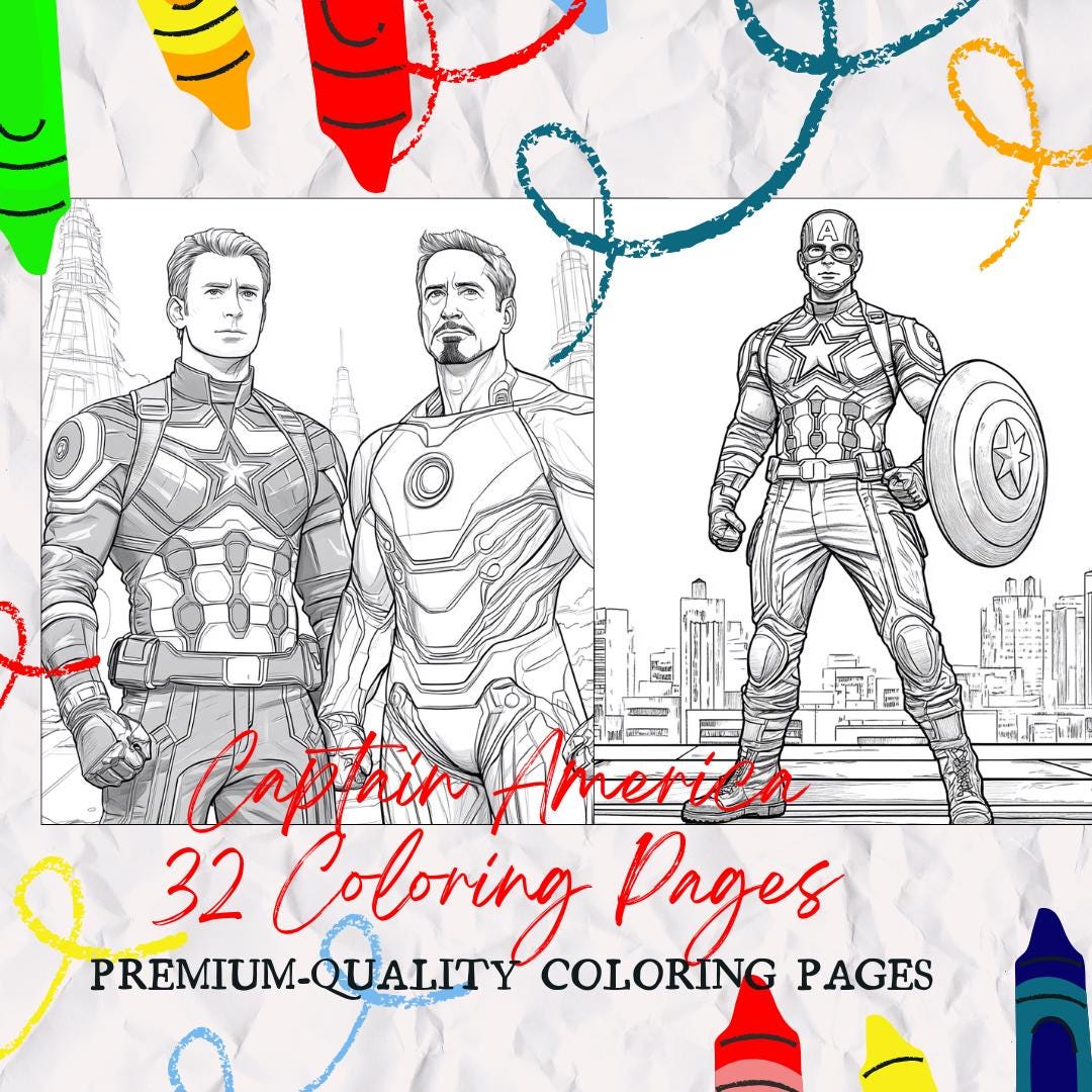 Captain America Coloring Pages for Kids & Adults – Superhero Printable ...