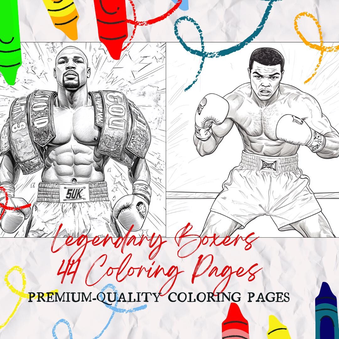 Legendary Boxers Coloring Pages – Muhammad Ali, Mike Tyson, Floyd ...