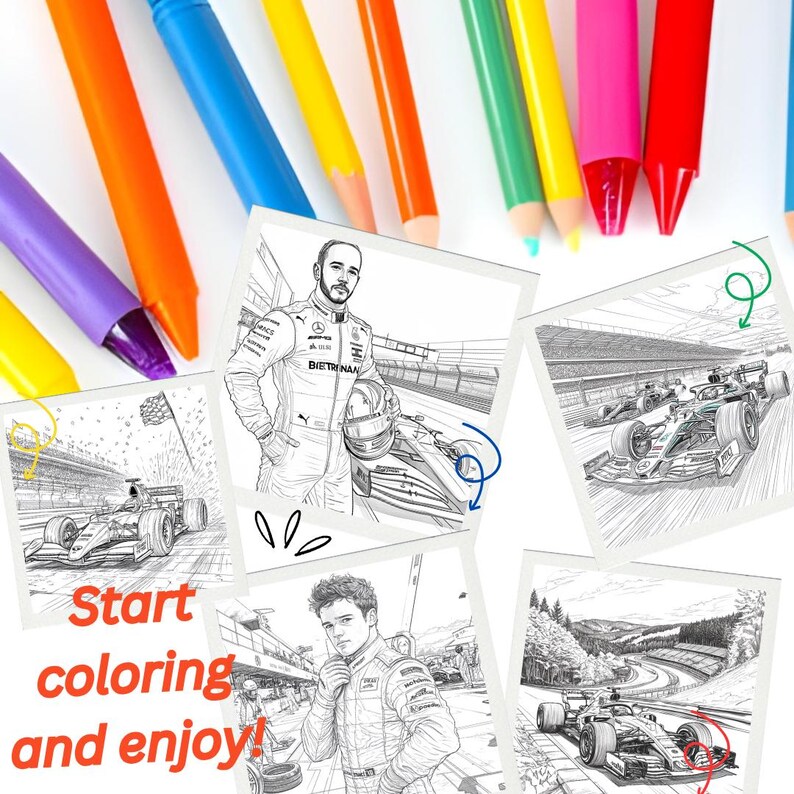 Formula 1 Coloring Pages | F1 Drivers & Cars | Max Verstappen, Lewis ...