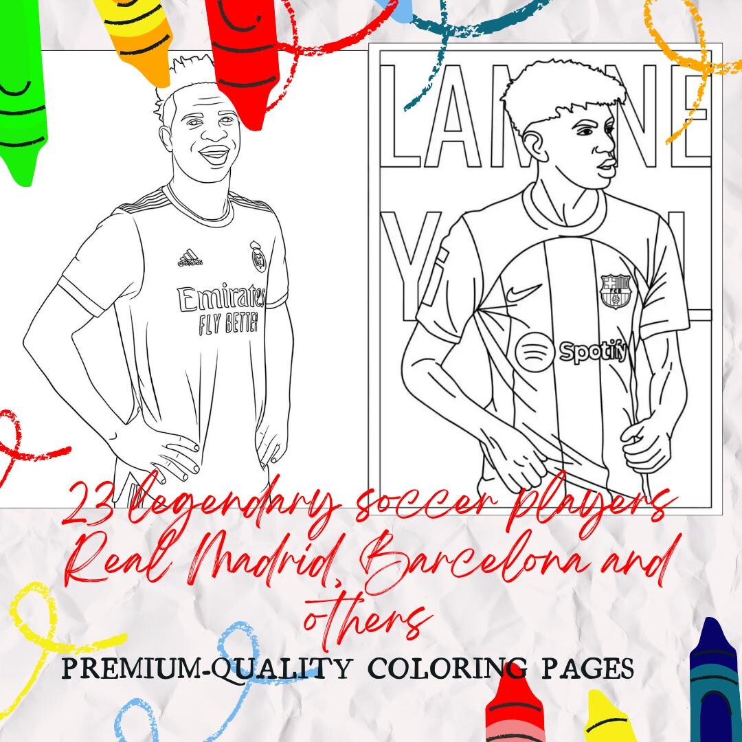 Soccer Stars Coloring Book: Mbappé ,haaland, Vinícius Jr, Salah, Modrić ...