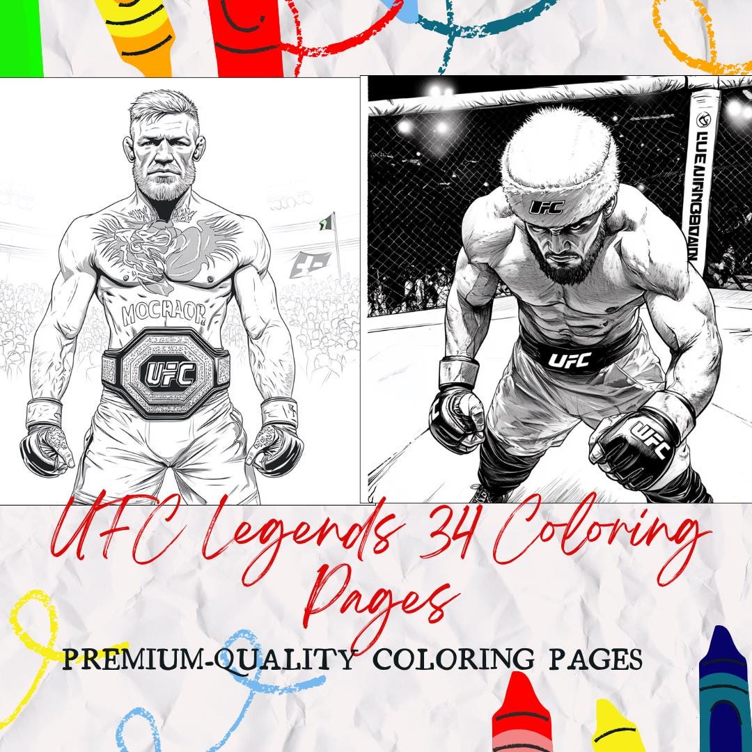 UFC Legends Coloring Book – MMA Fighter Line Art – Conor Mcgregor ...