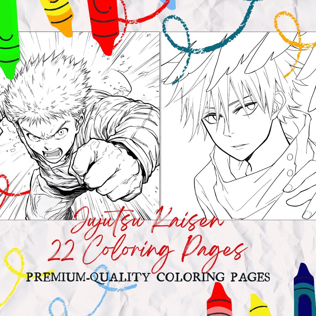 Jujutsu Kaisen Coloring Pages – Anime Line Art Printable – Nobara, Gojo ...