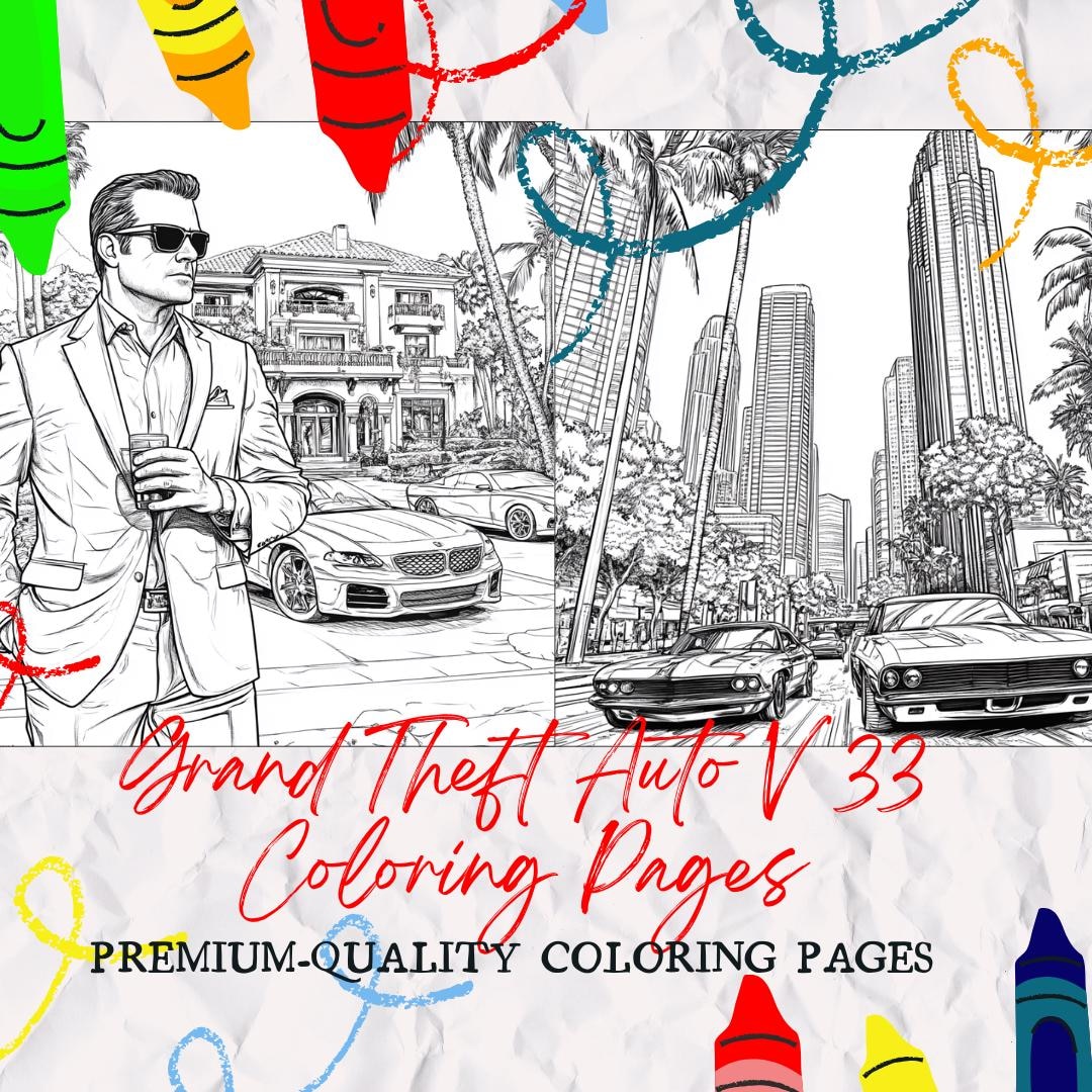 Grand Theft Auto V Coloring Pages | Printable GTA V Art | Digital ...