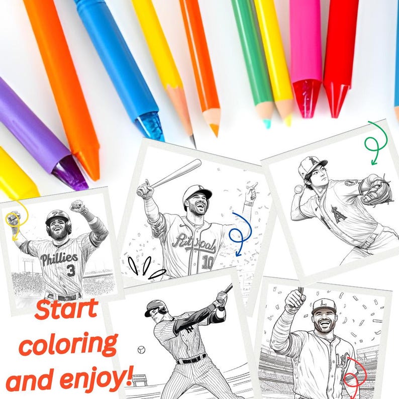 MLB Baseball Coloring Pages | Printable Sports Art | Digital Baseball ...