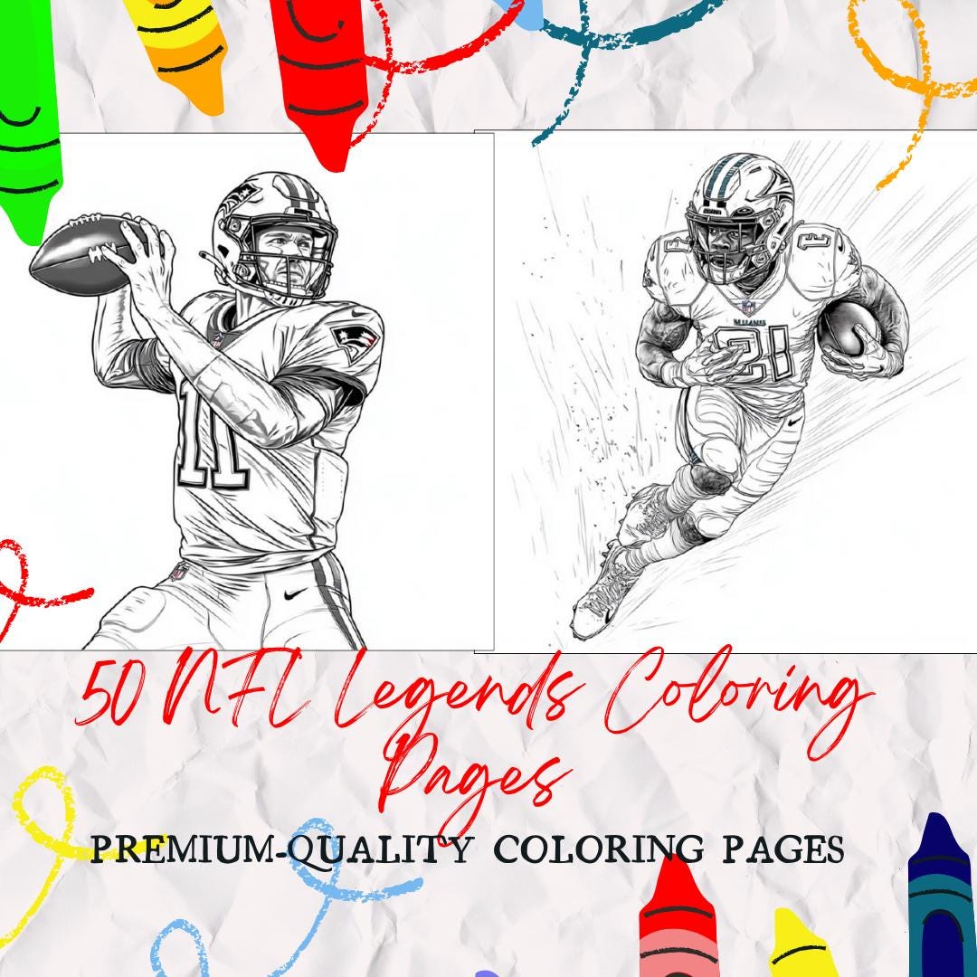 NFL Football Coloring Pages Tom Brady, Patrick Mahomes, Lamar Jackson ...
