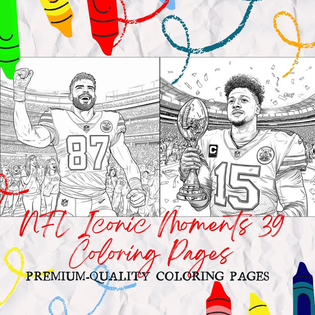 NFL Iconic Moments Coloring Pages | Football Coloring Book | American ...