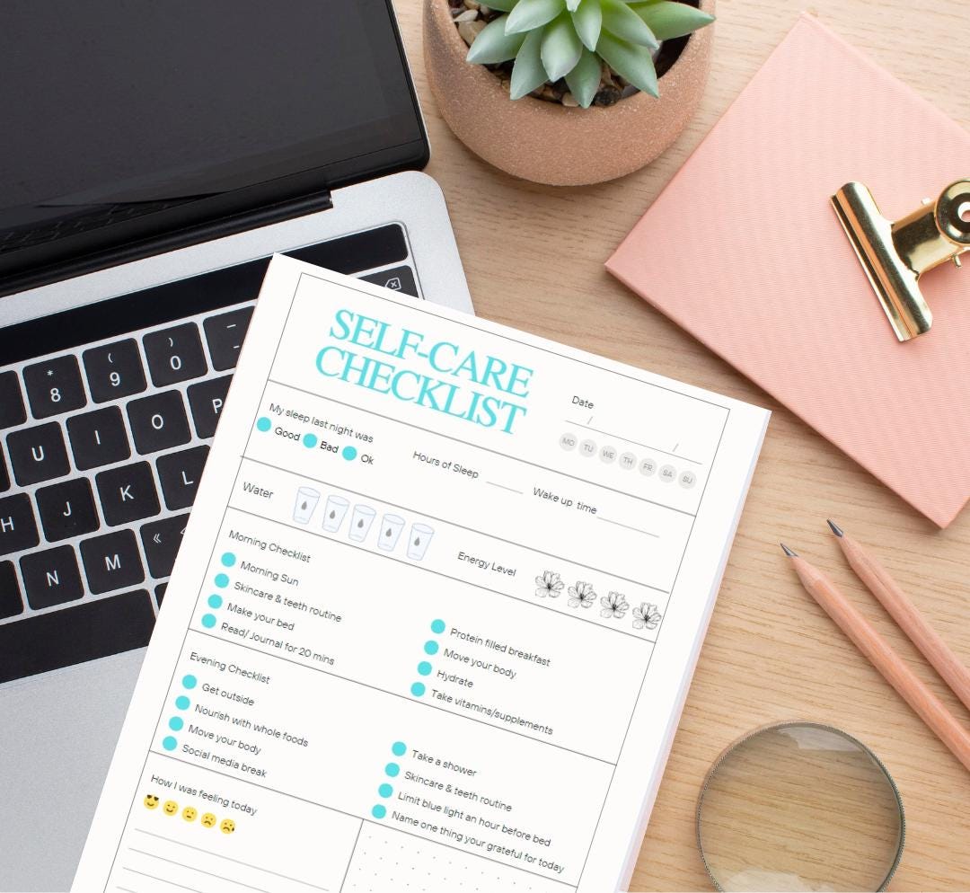 Daily Self Care Checklist Printable, Self Care Habit Tracker, Self Care ...