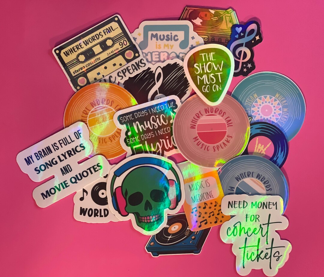 Music Lovers Sticker Pack I Pack of 20 Waterproof Stickers I 2-3 Inch ...