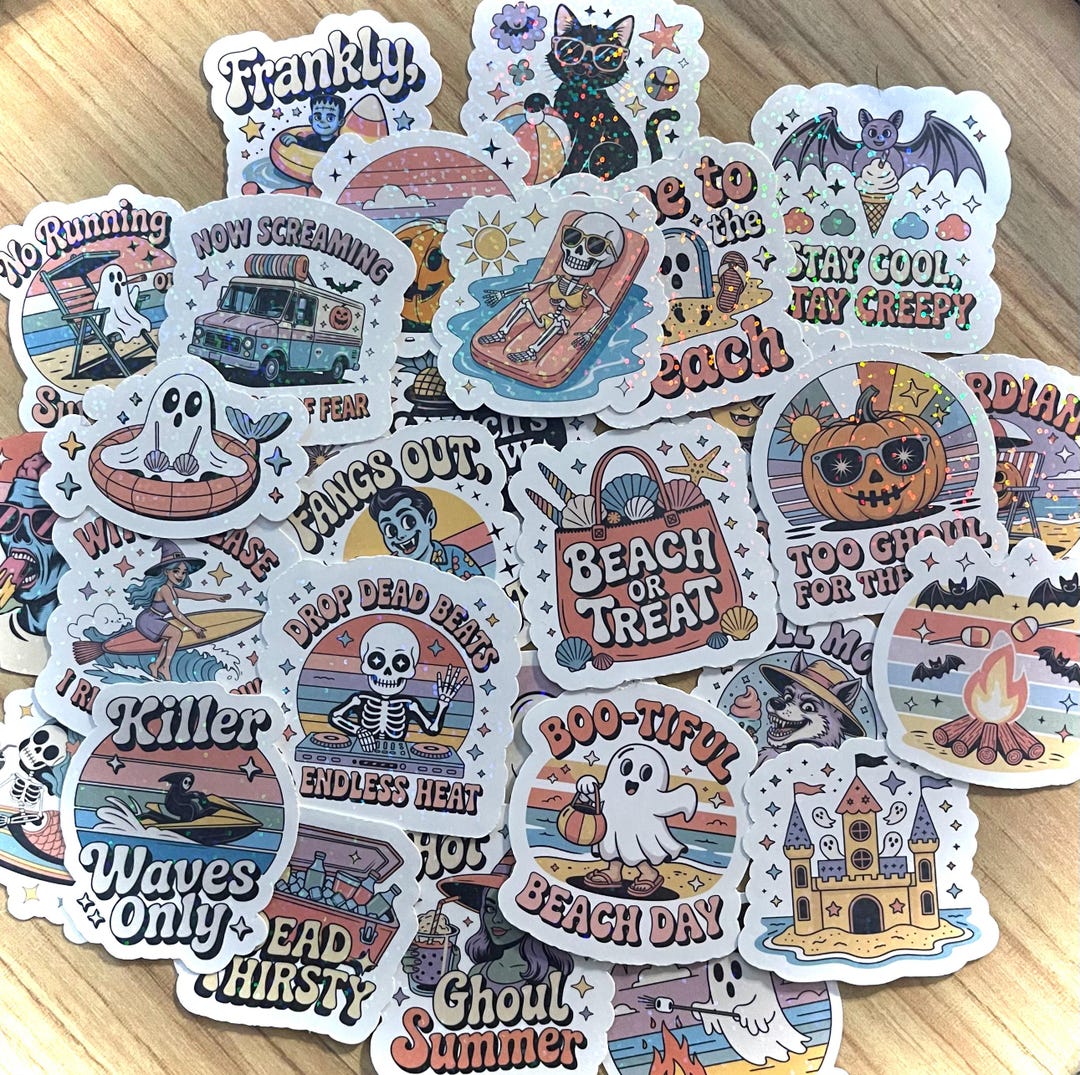 Summerween Waterproof Vinyl Sticker Pack: 30 Large Stickers - Etsy