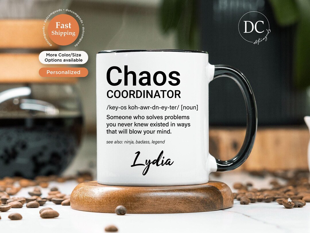 Personalized Chaos Coordinator Mug - Boss Definition Mug - Boss Day ...