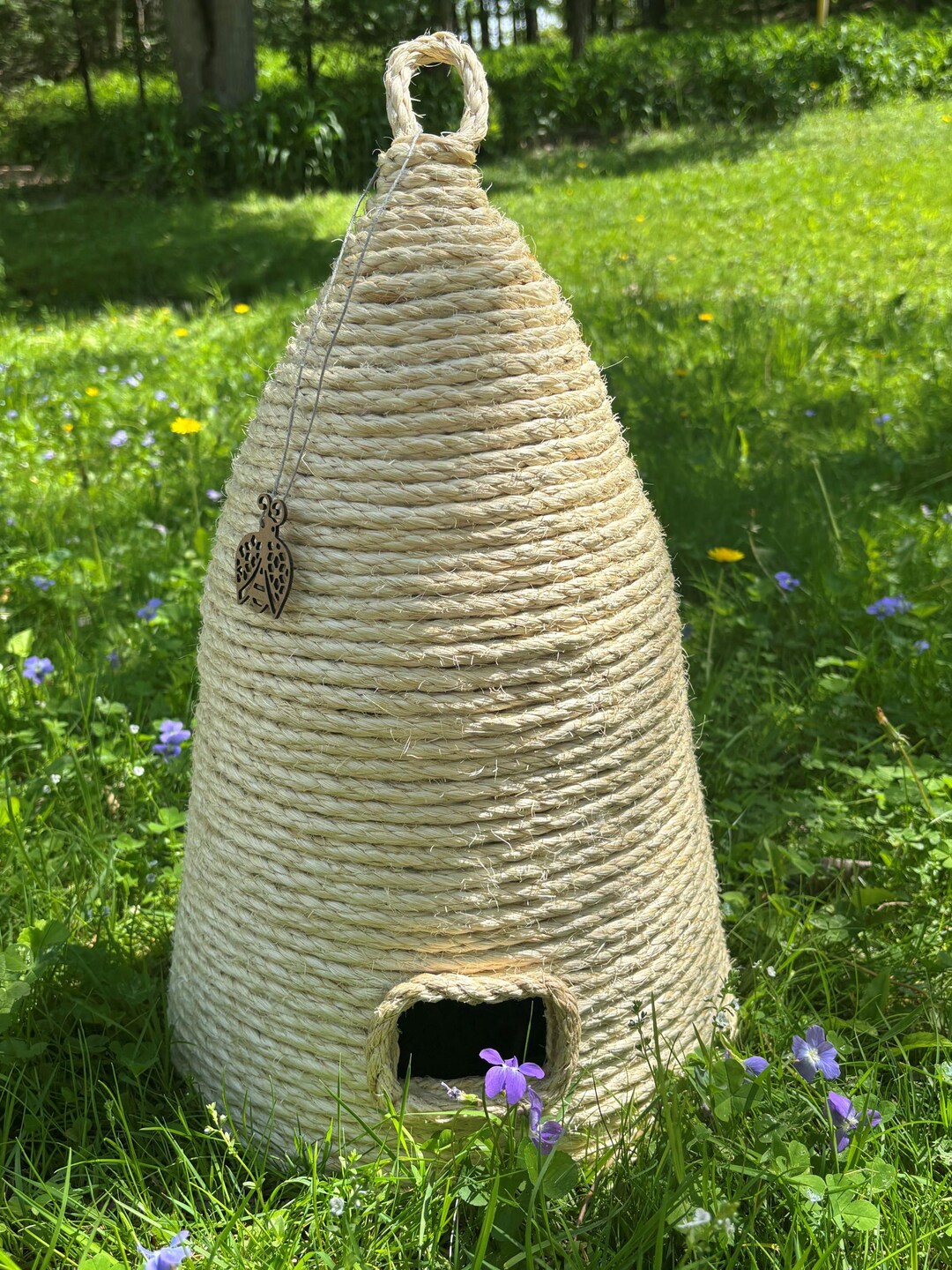 Bee Hive, Bee Skep, Garden Decor, Made From Sisal and Hemp - Large Size ...