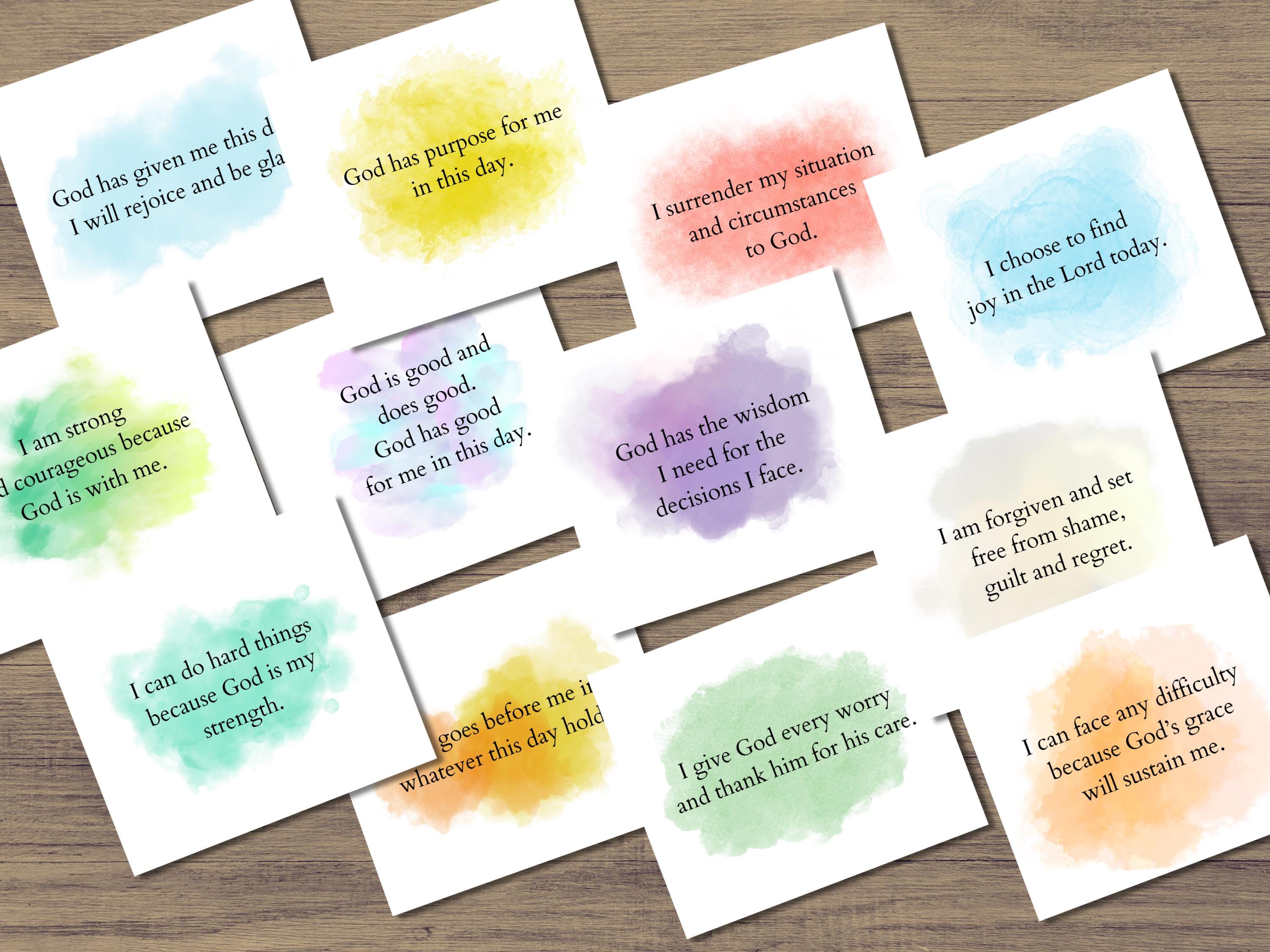 Biblical Affirmation Cards: 24 Watercolor Designs for Prayer ...