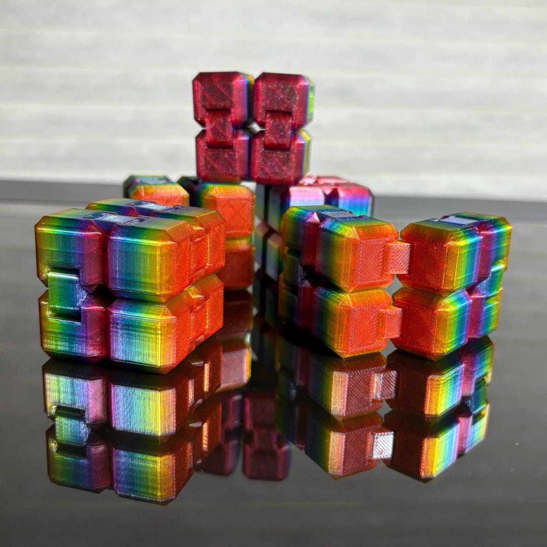 Infinity Fidget Cube | 3D Printed Articulated Fidget Toy | Custom ...