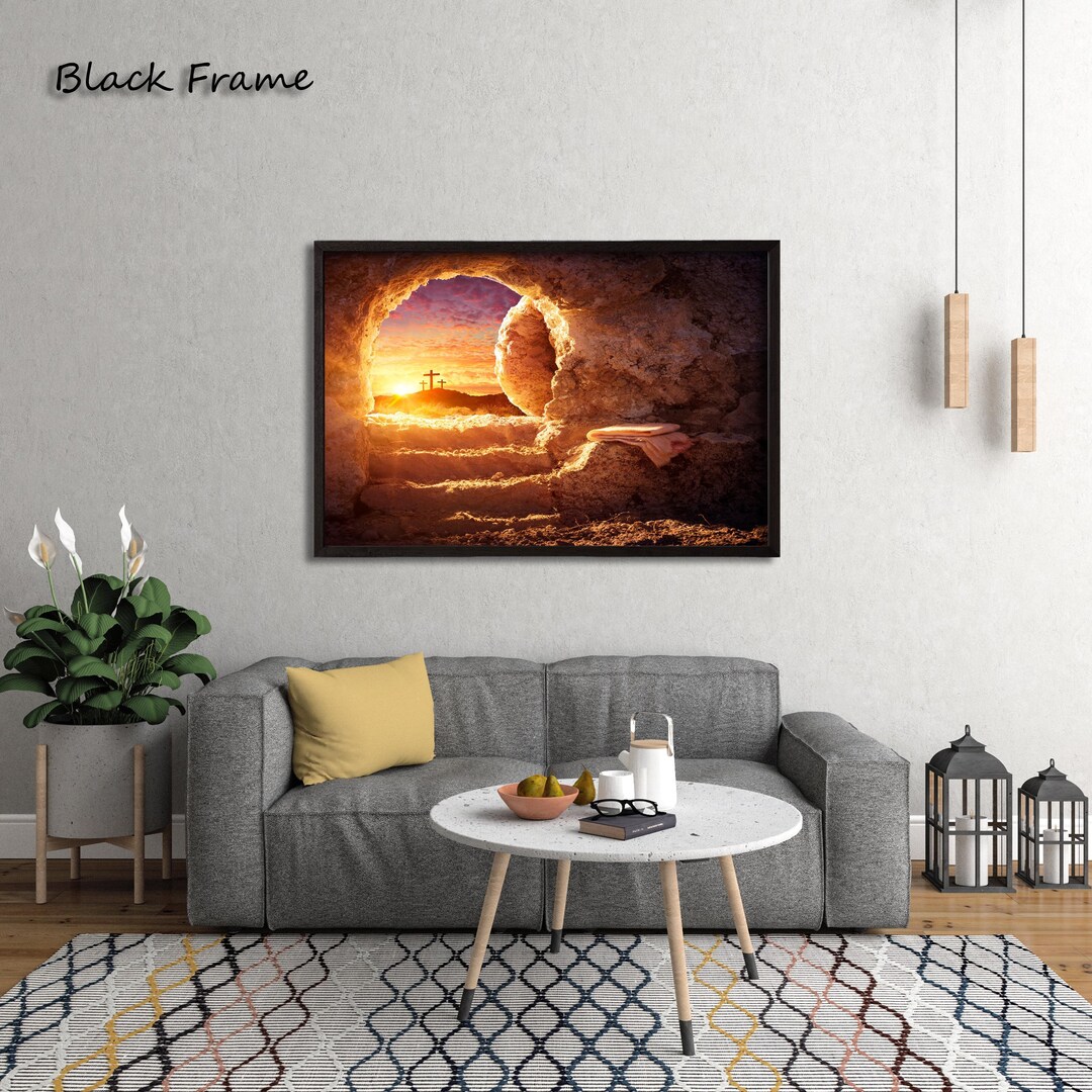 Jesus Has Risen Wall Art, Christian Canvas Wall Art, the Empty Tomb ...