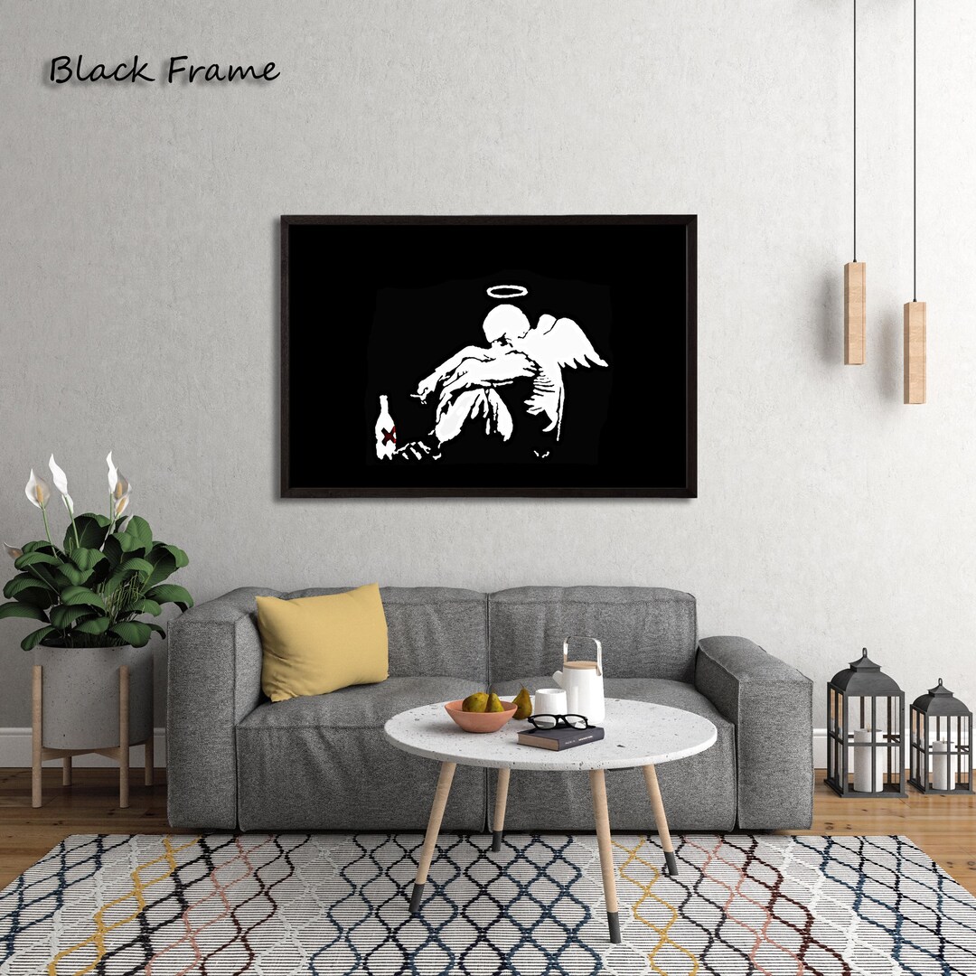 Banksy Fallen Angel Print - Graffiti Street Art, Urban Wall Decor ...