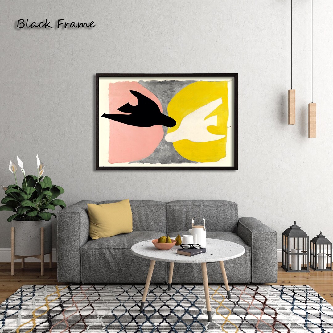 Georges Braque Dove Print - Abstract Cubist Exhibition Poster - Pink ...