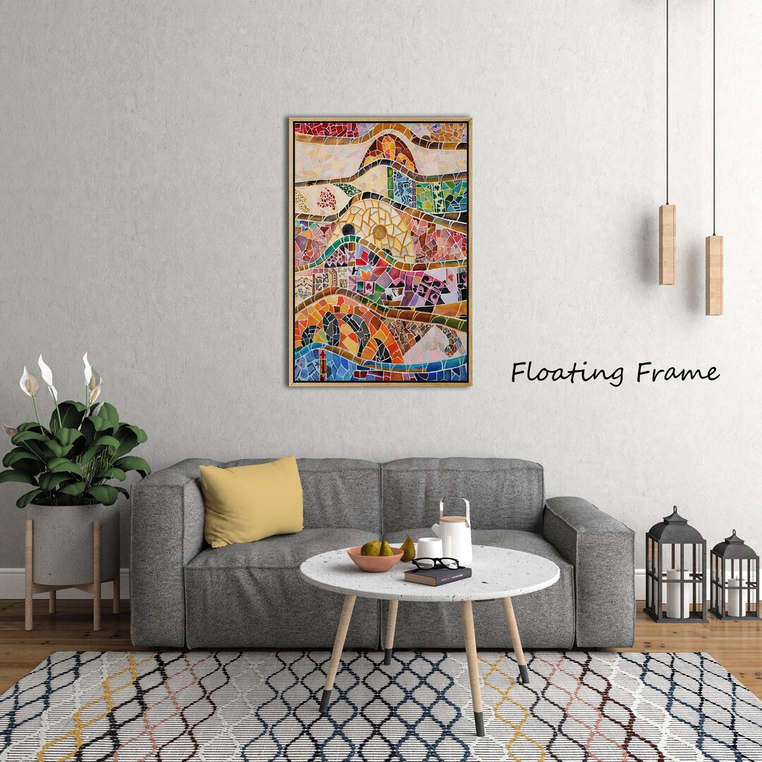 Antoni Gaudi Mosaic Canvas, Abstract Print, Abstract Canvas Art, Modern ...