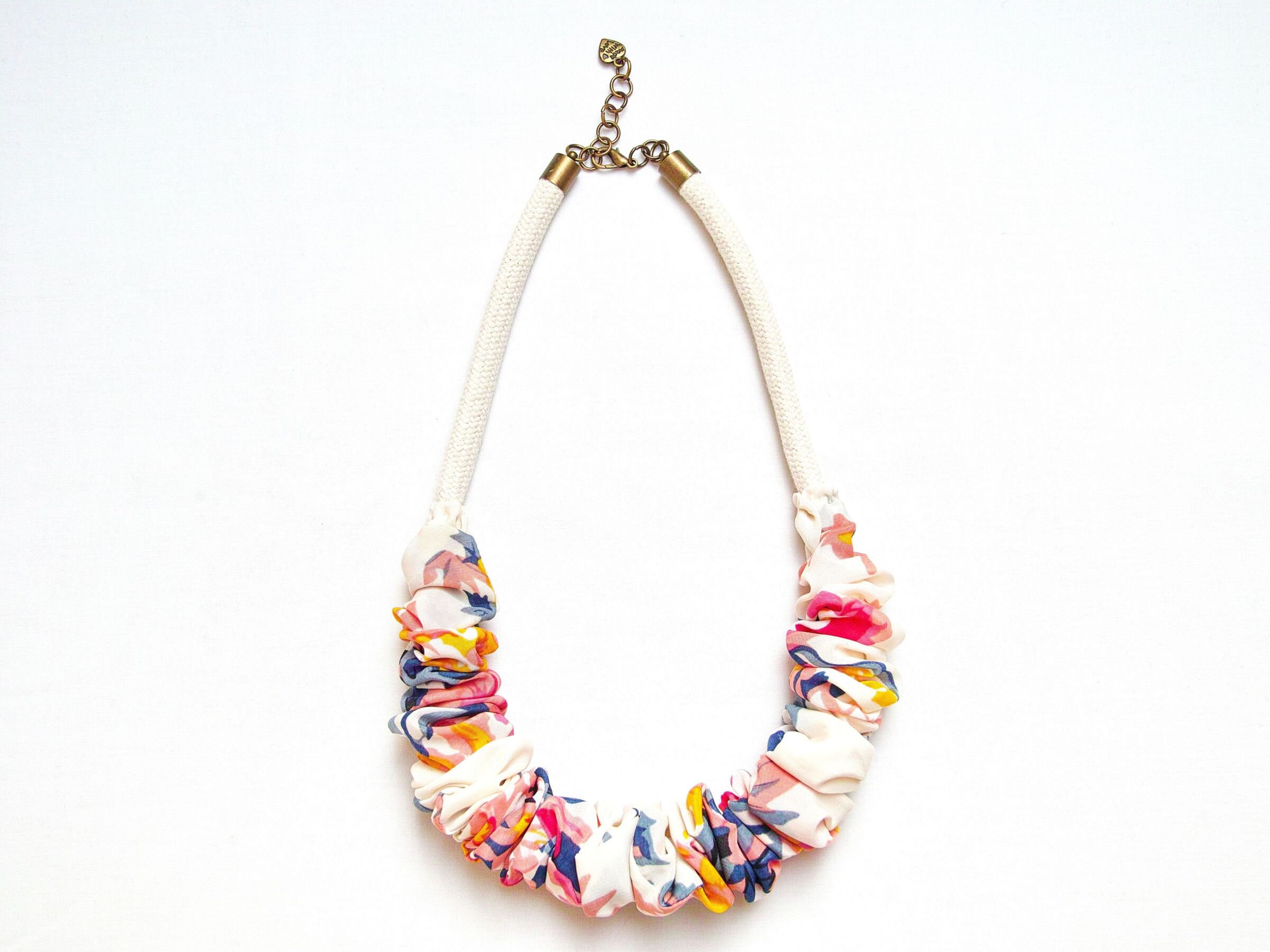 Textile necklace, statement necklace, women textile necklace, necklace ...