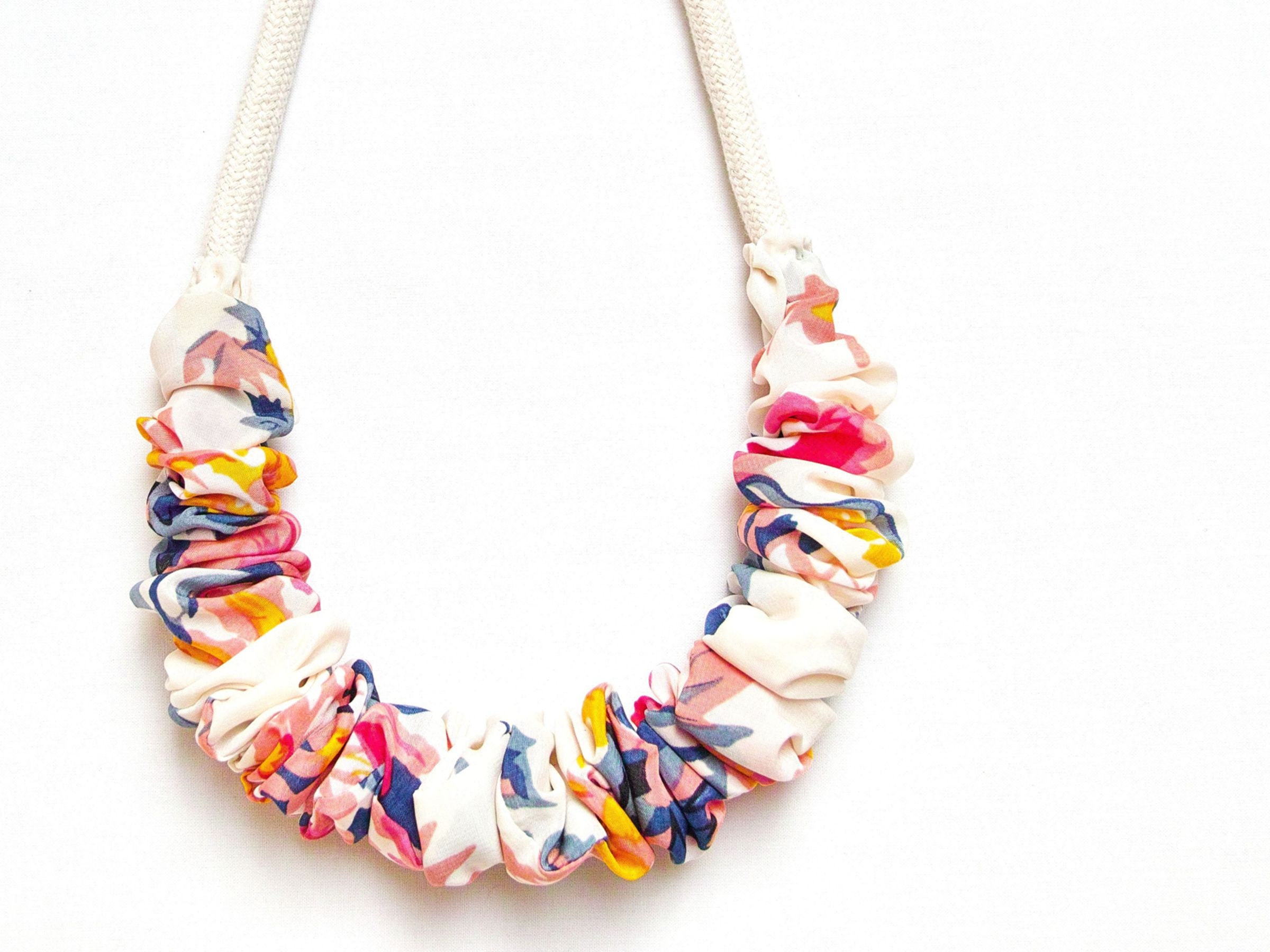 Textile necklace, statement necklace, women textile necklace, necklace ...