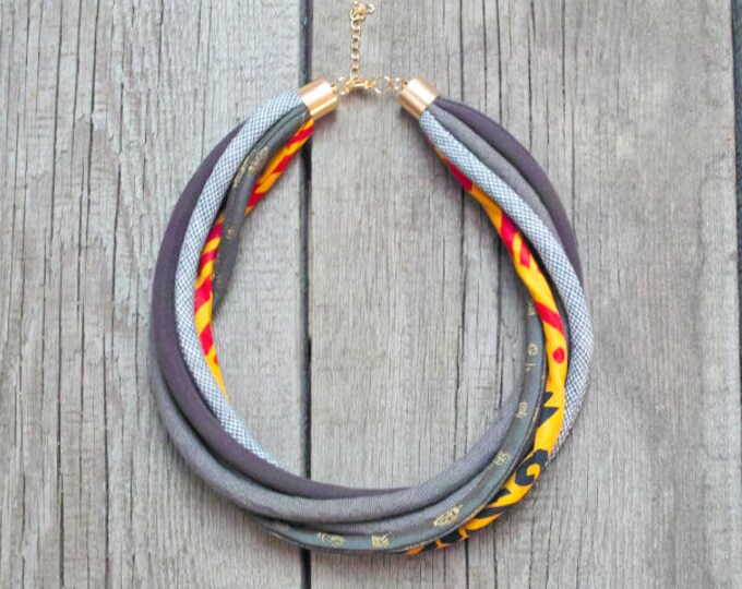 FALL Autumn Necklace Statement Necklace Braided Fabric - Etsy