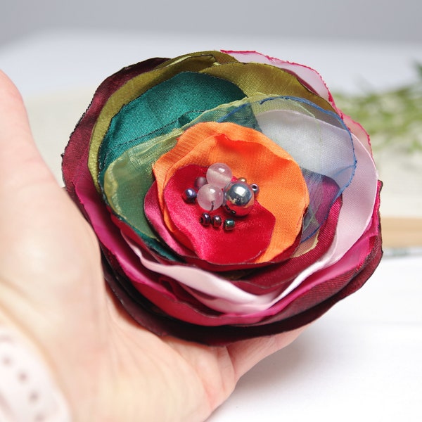 Fabric Flower Pin - Etsy