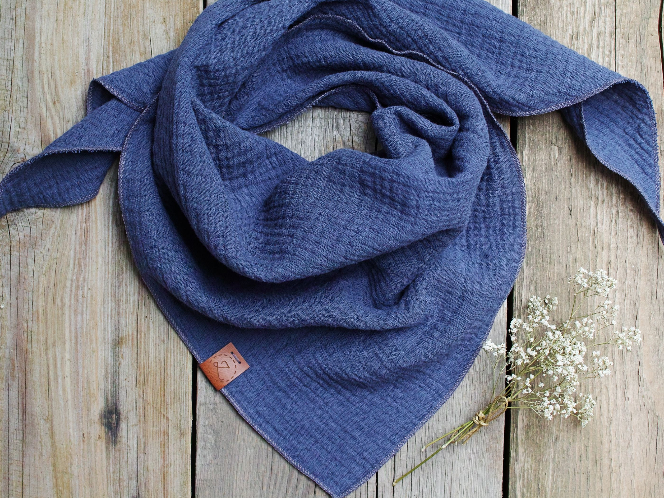 Cotton muslin neck scarf bandana little scarf, cotton bandana triangle ...