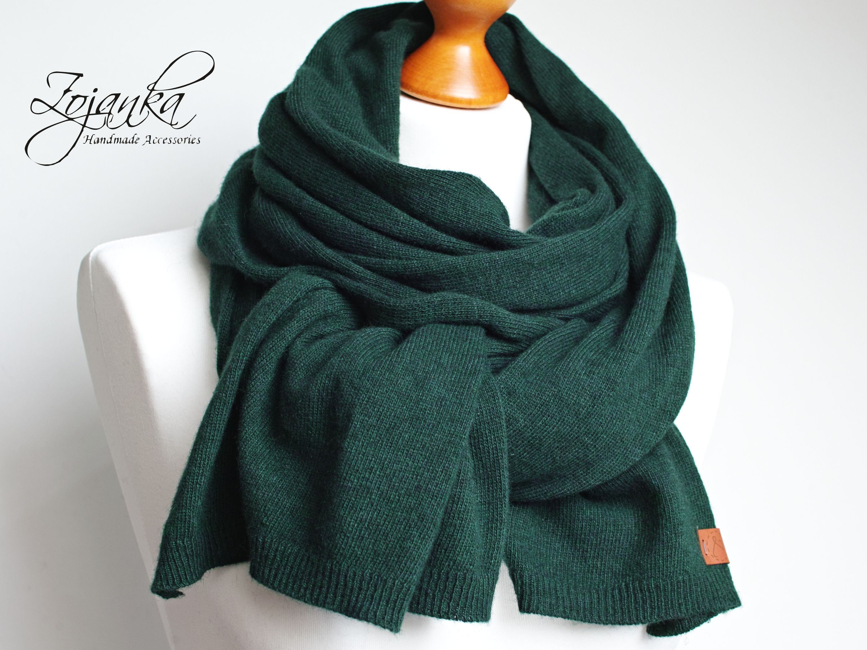 Winter wool scarf DARK GREEN scarf, wool scarf for women, gift ideas ... Winter wool scarf DARK GREEN scarf, wool scarf for women, gift ideas ...