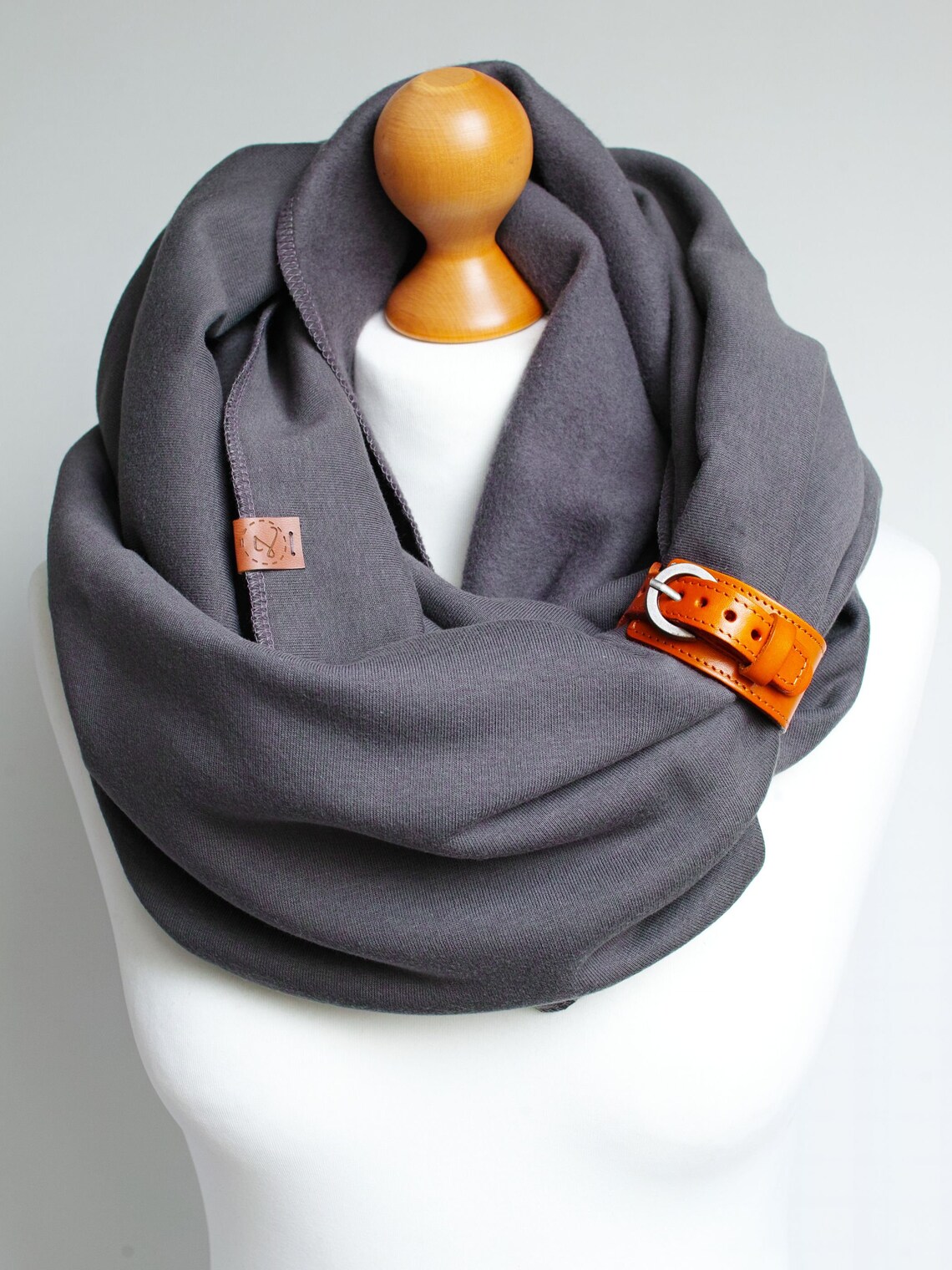 CHUNKY SCARF, Extra CHUNKY Infinity Scarf With Leather Cuff, Hooded ...