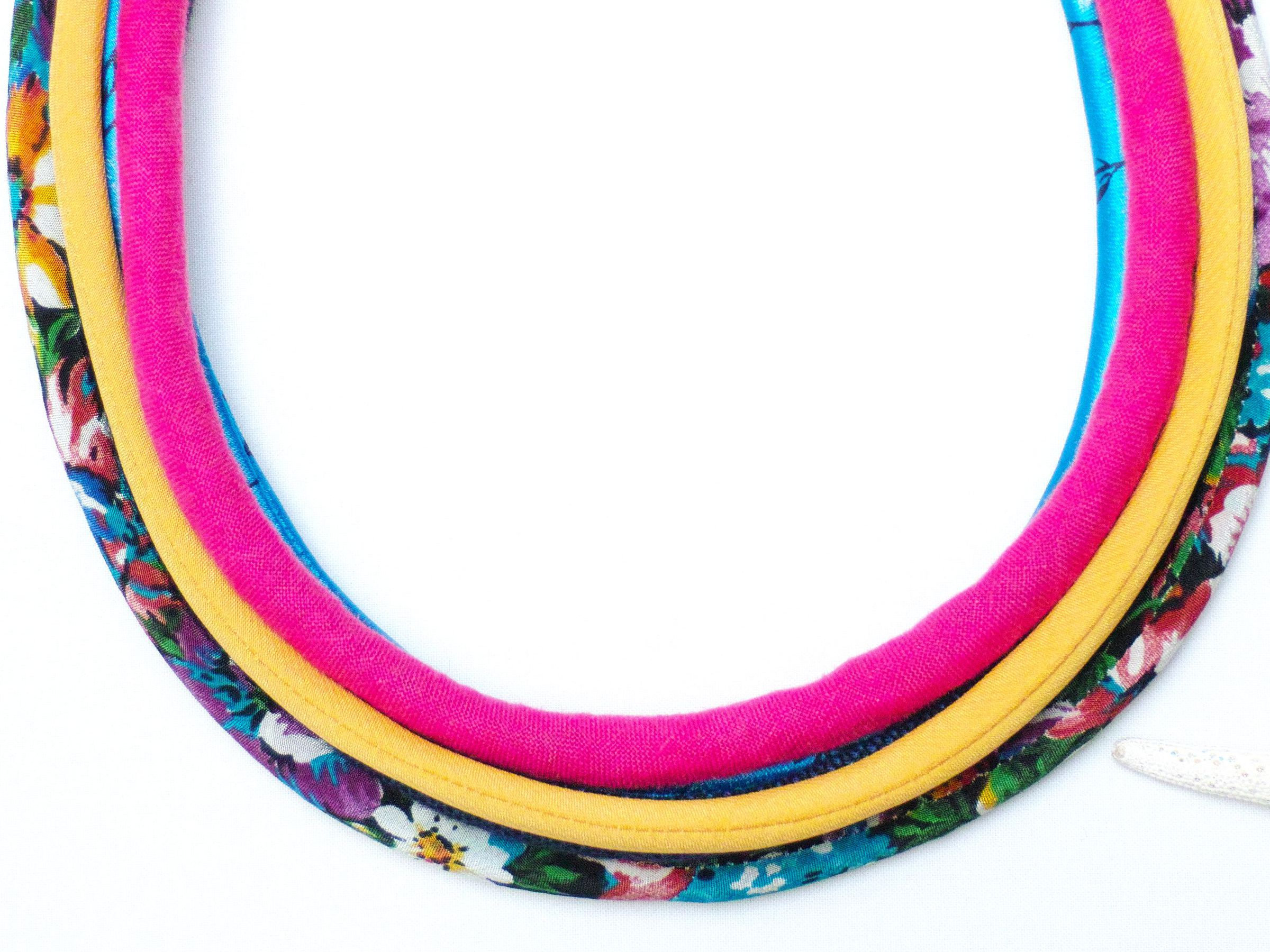 COLORFUL necklace, textile necklace, fabric jewelry, fashion gift ideas ...