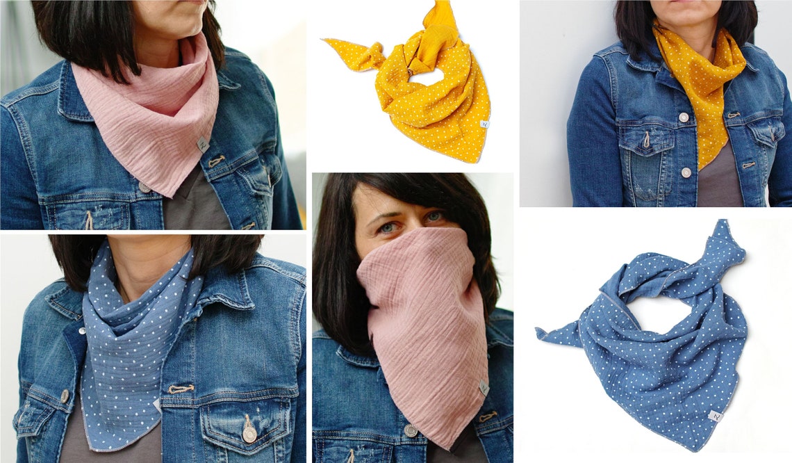 Cotton Muslin Neck Scarf Bandana Face Mask Cotton Bandana | Etsy