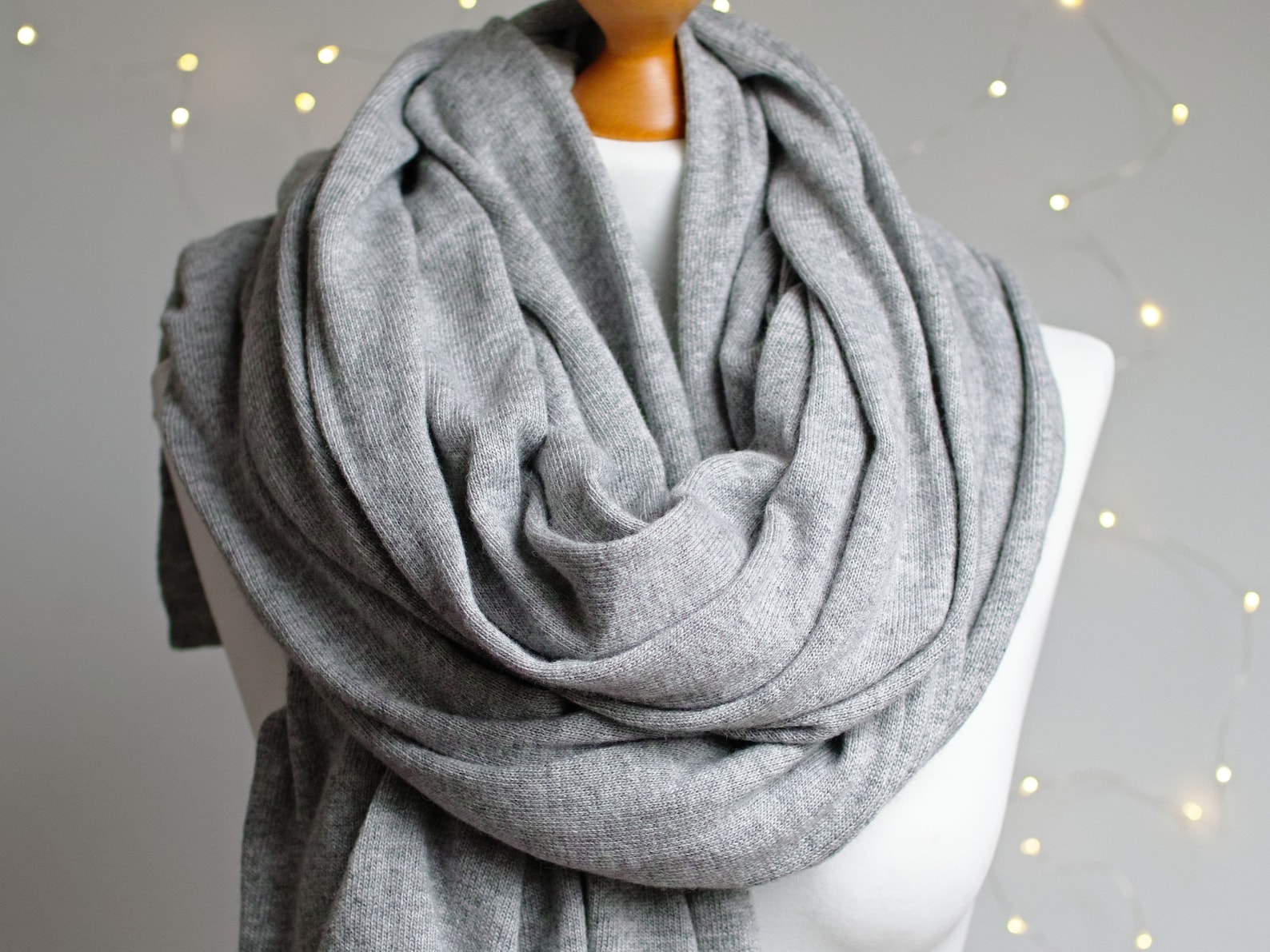 LARGE Oversized WOOL Scarf Gray Wool Scarf for Women Scarf | Etsy