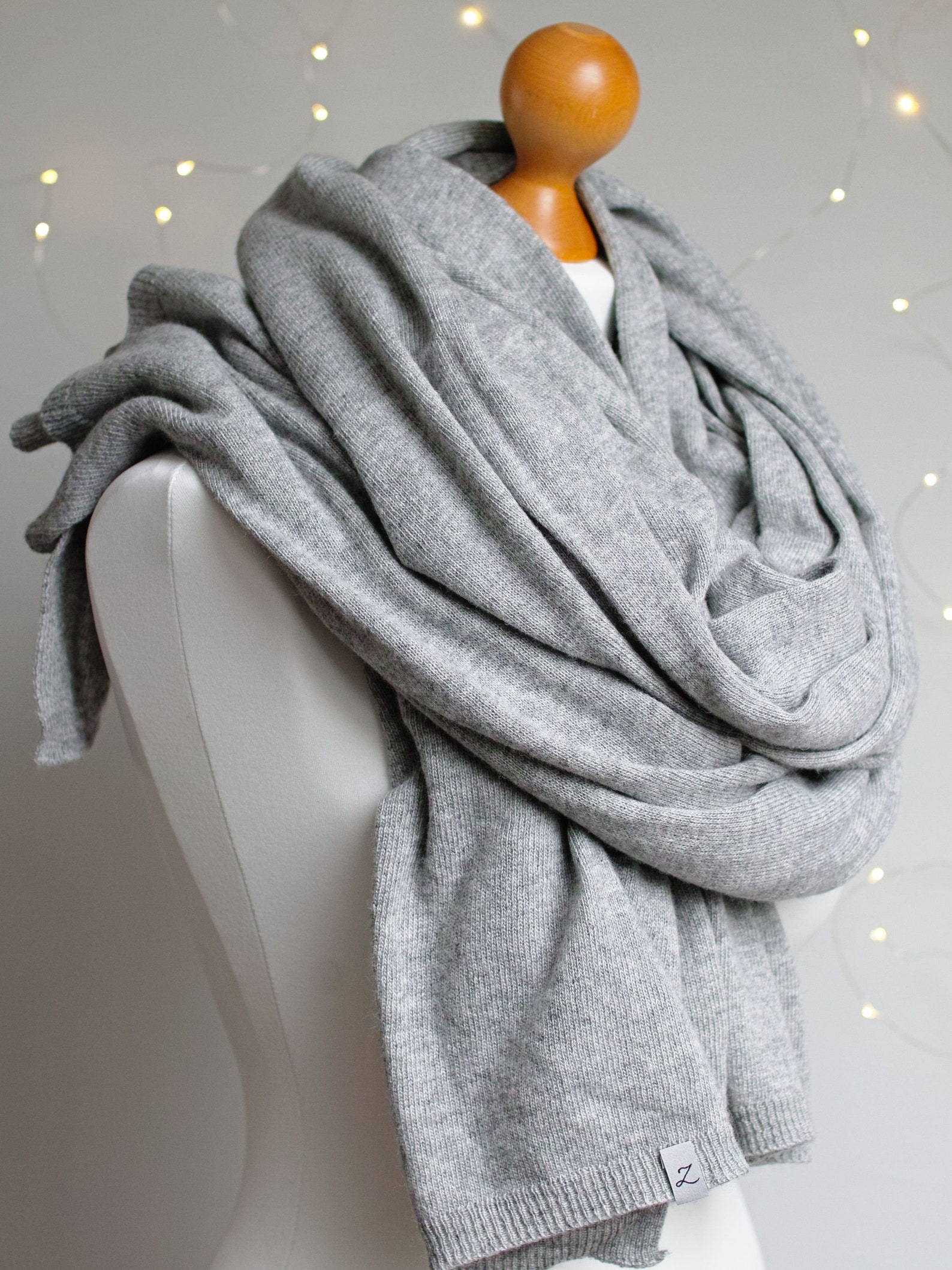 LARGE Oversized WOOL Scarf Gray Wool Scarf for Women Scarf | Etsy