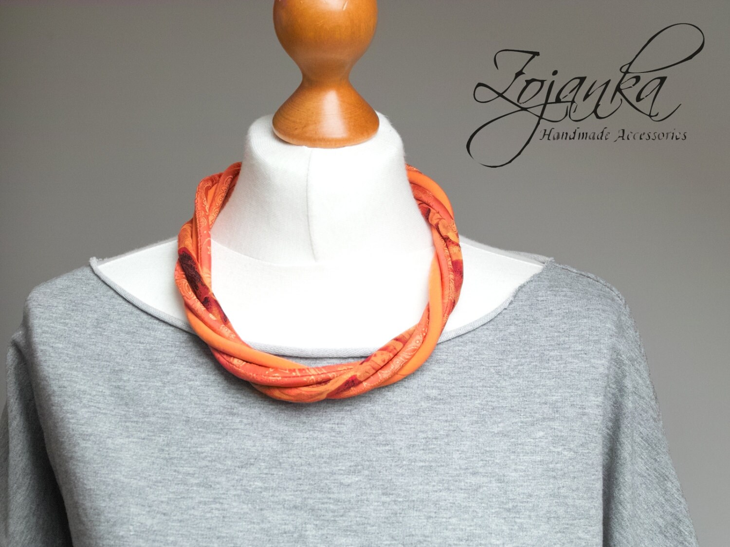 TEXTILE necklace, statement necklace, recycled necklace, natural ...