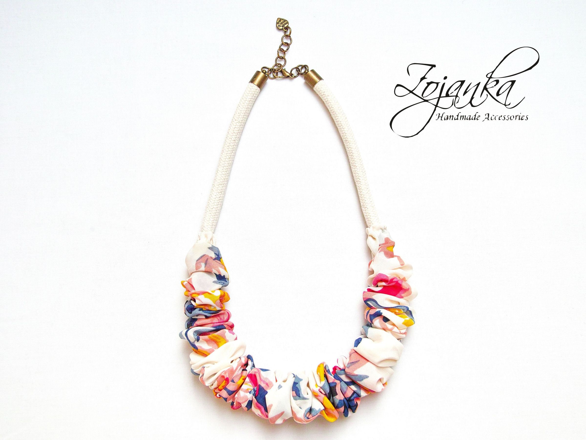 Textile necklace, statement necklace, women textile necklace, necklace ...