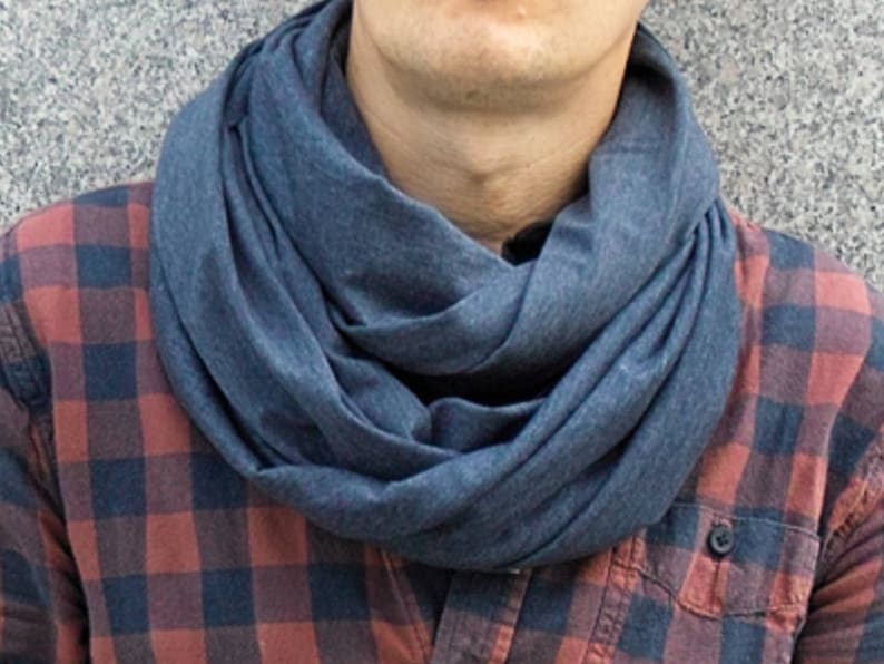 MENS Infinity Scarf Gift for Husband JEANS BLUE Mens Scarves - Etsy