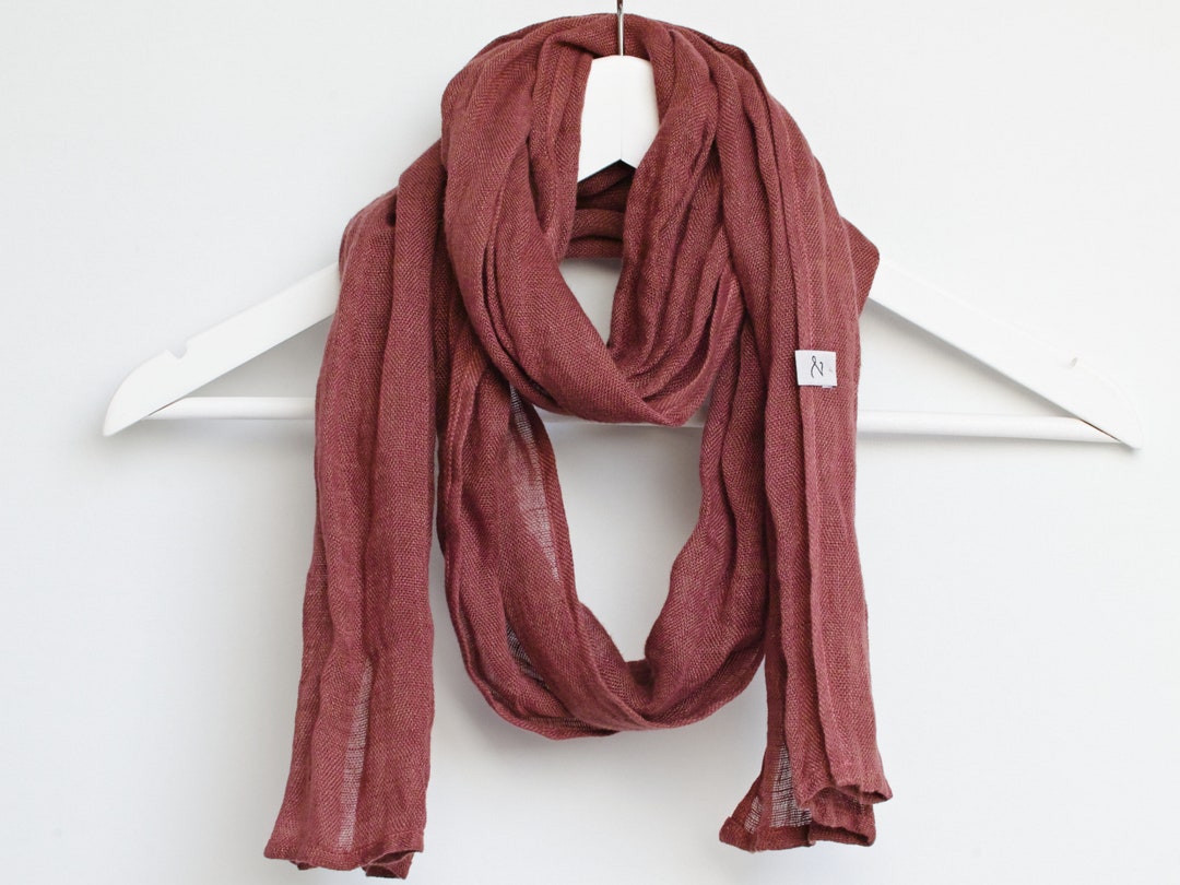 Extra Skinny Linen Scarf - Washed Natural Linen Scarf - All Season ...