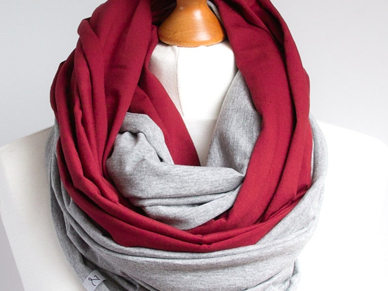 Infinity Scarf With Leather Cuff Infinity Scarves by ZOJANKA - Etsy