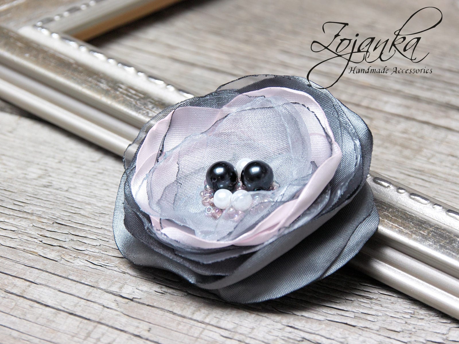 BROOCH Pin Petal Flower Pin Organza Satin handmade, floral brooch ...