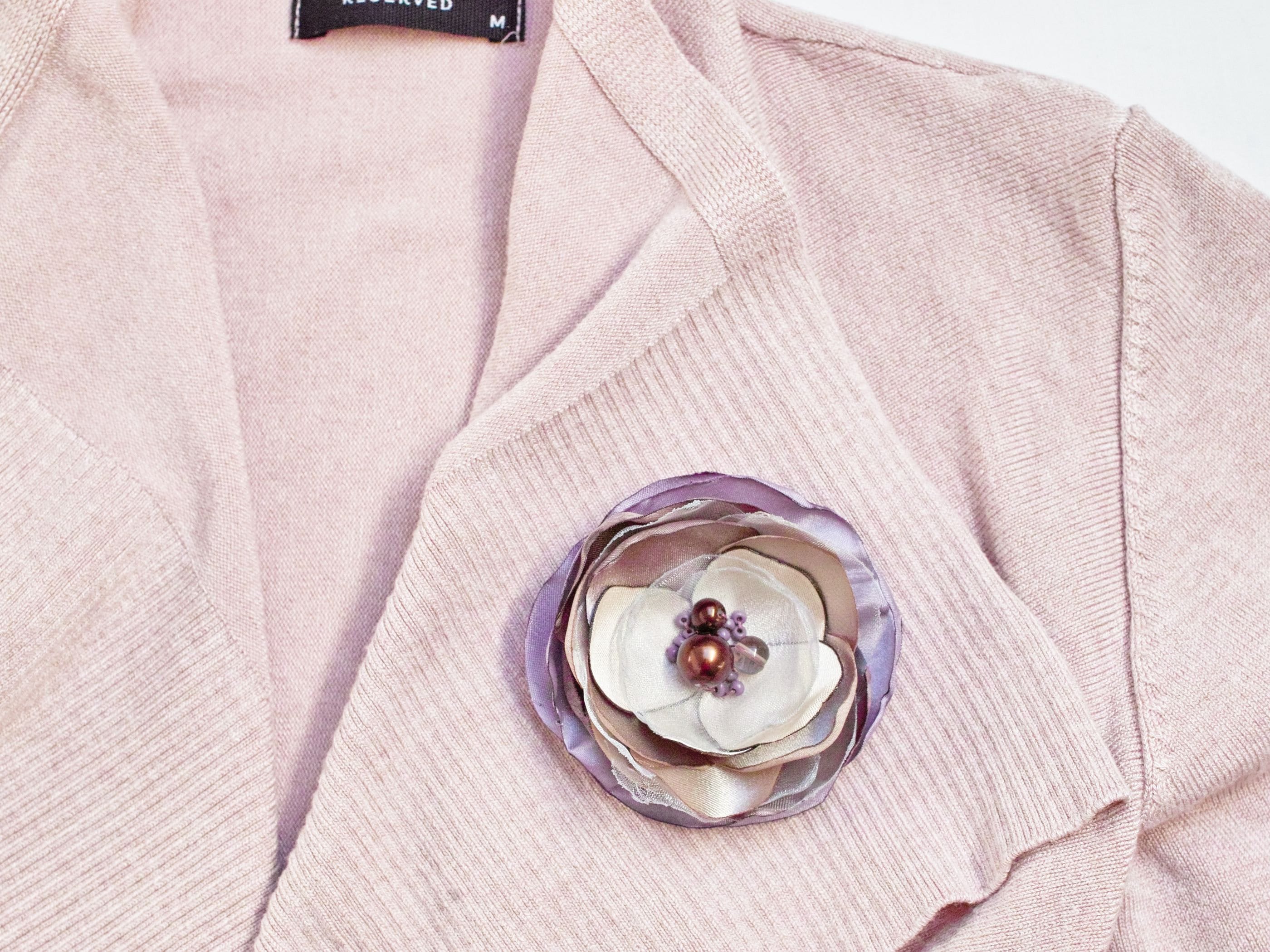 Fabric Flower BROOCH Pin for dress, small gift ideas for her - flower ...